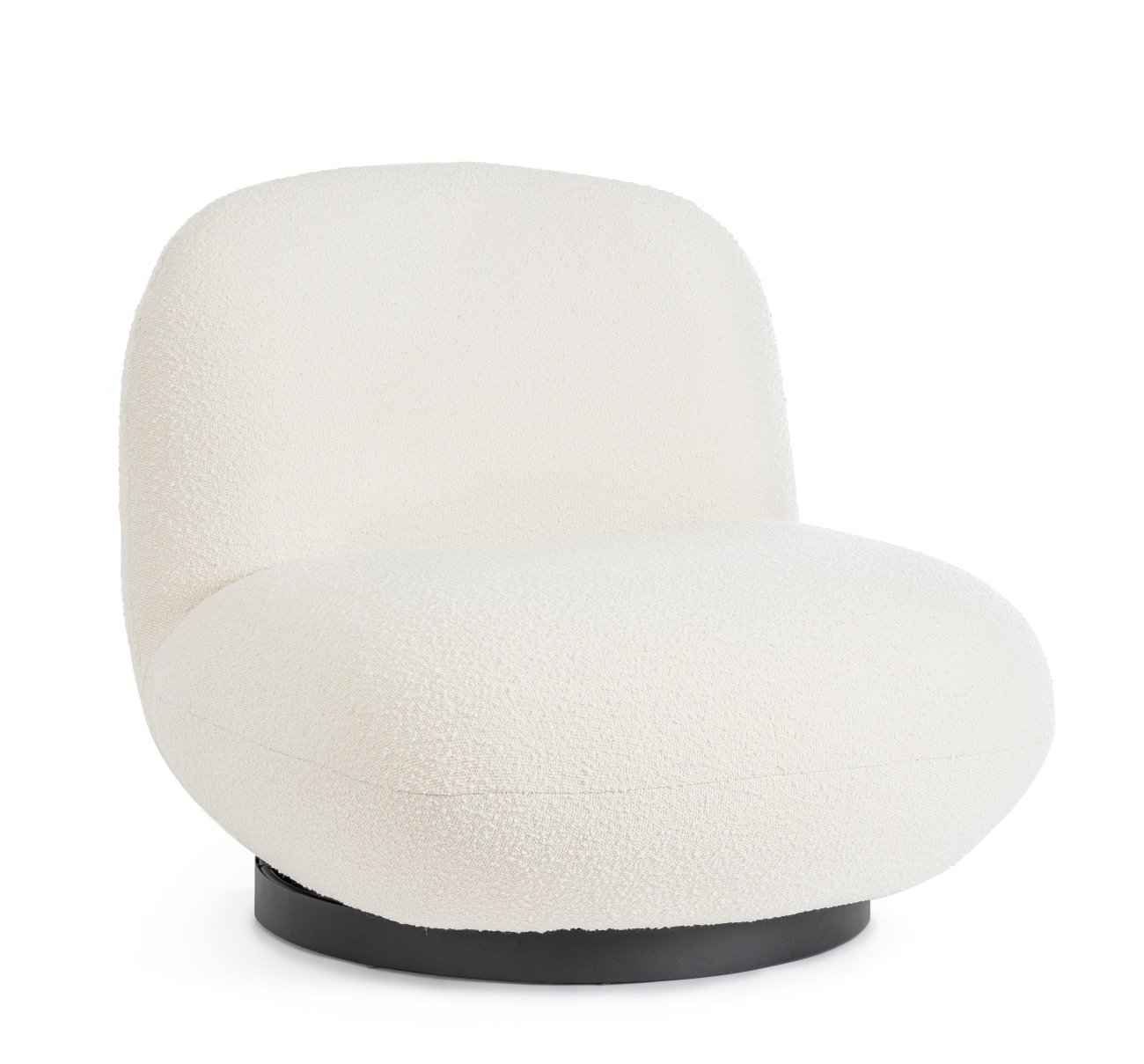 Sessel Claudine aus Bouclè-Stoff, Weiß | Weiß | F1015253